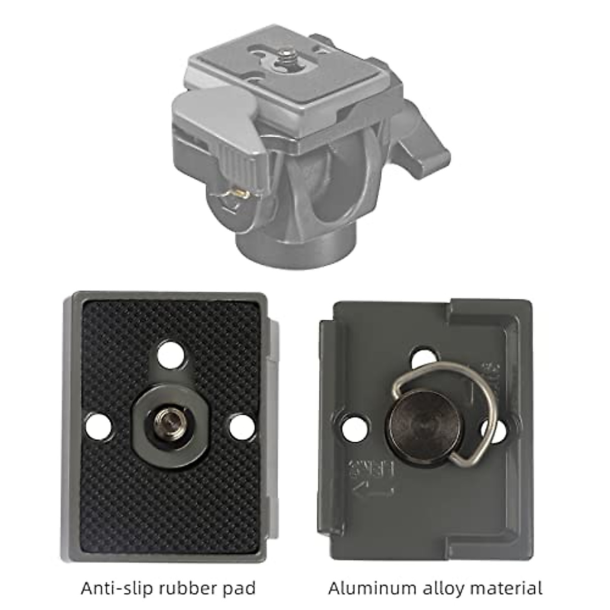 Quick Release Plate, Tripod Quick Release Plate Fit for Manfrotto 200pl-14 Rc2 Camera Tripod Head (Pack of 2) Black