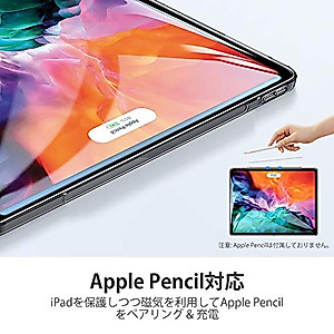 ESR Rebound Soft Shell Case for iPad Pro 12.9" 2020 & 2018, Clear TPU Back Cover, Supports Pencil Wireless Slim-Fit Shell Case, for iPad Pro 12.9", Translucent Black