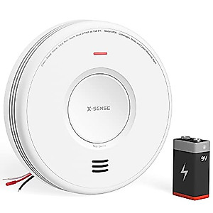 X-Sense AC Hardwired Combination Smoke and Carbon Monoxide Detector, Hardwired Interconnected Smoke and CO Detector Alarm with Replaceable Battery Backup, XP06, 1-Pack