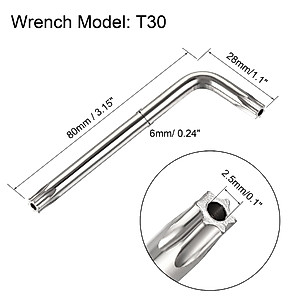 uxcell M6x20mm Torx Security Machine Screw, 20pcs Pan Head Screws Inside Column, with T30 L-Type Wrench, 304 Stainless Steel Fasteners Bolts