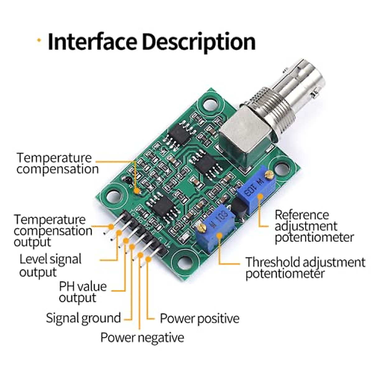 Teyleten Robot PH Value Data Detection and Acquisition Sensor Module Acidity and Alkalinity Sensor Monitoring and Control ph0-14 for Arduino