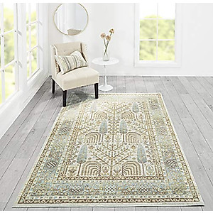 Momeni Isabella Polyester Traditional Indoor Area Rug, Ivory, 7'10" X 10'6"