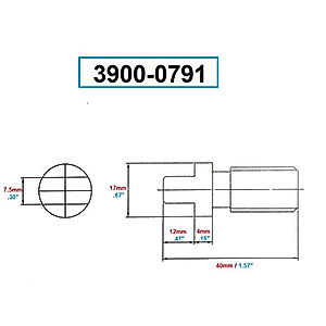 VERTEX 3900-0791 Tang Screw for Mt3 Draw Bar M12 x 1.75