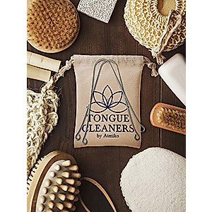 Tongue Scraper Cleaner (2 Pack) Medical Surgical Grade Stainless Steel Metal Tongue Brush Dental Kit Eliminate Bad Breath with Tongue Sweeper Ayurvedic for Daily Oral Dental Hygiene Fresh Breath