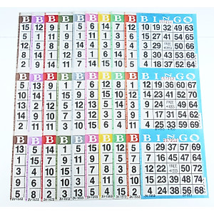 SmallToys Bingo Paper Game Cards - 3 Cards - 10 Sheets - 100 Books - 4 Inch by 12 Inch Size Disposable Sheet - Made in USA