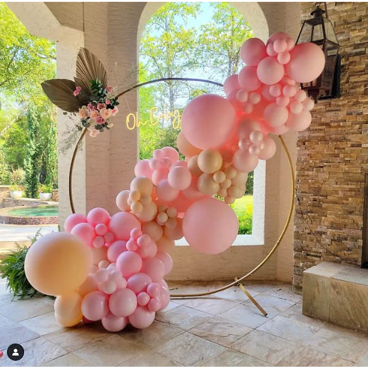 HUAXUS Pink Balloons - 100pcs Pastel Light Pink Latex Balloons Different Sizes 18/12/10/5 Inch for Valentines Day Baby Shower Wedding Birthday Party Decorations