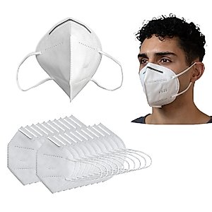KN95 – Disposable Face Mask | Includes 20 Masks | 5-Ply Layer PM 2.5 Protection | Multiuse Dust & Particle Filtration | Adjustable Nose Piece & Elastic Ear Loop | Comfortable 3D Design Respirator