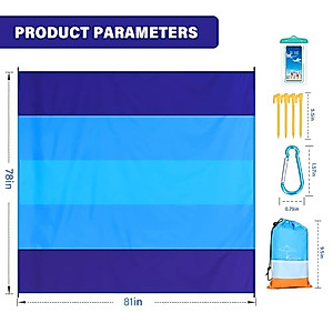 Famstar Beach Blanket Oversized Extra Large 78" X 81",Waterproof Sandproof Beach Blanket 1-7 Adults Lightweight Durable for Travel Camping Hiking Picnic (79" X 83")