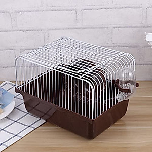 Gerbil Carrier Hamster Cage Portable Travel Rat Cage with Handle Gerbils Cages Small Animal Carry Case Pets House Habitats for Going Out Traveling (Coffee) Chinchilla Carrier