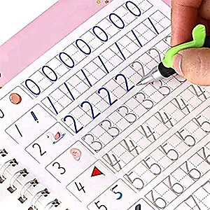 English Calligraphy Copybook Reusable Writing Magic Book Cursive Handwriting Set (4 Copybooks with pen)