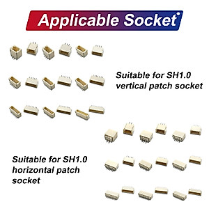 Keszoox Jst SH1.0mm Connector Kit and Premium Pre-Crimped Cables，for SPRacing F3 Omnibus F4 Pro F7 Racing Drone Wire Kit，Total 140pcs sh1.0 Connectors and 10 Colors 250pcs 28AWG Cable 150mm Wire