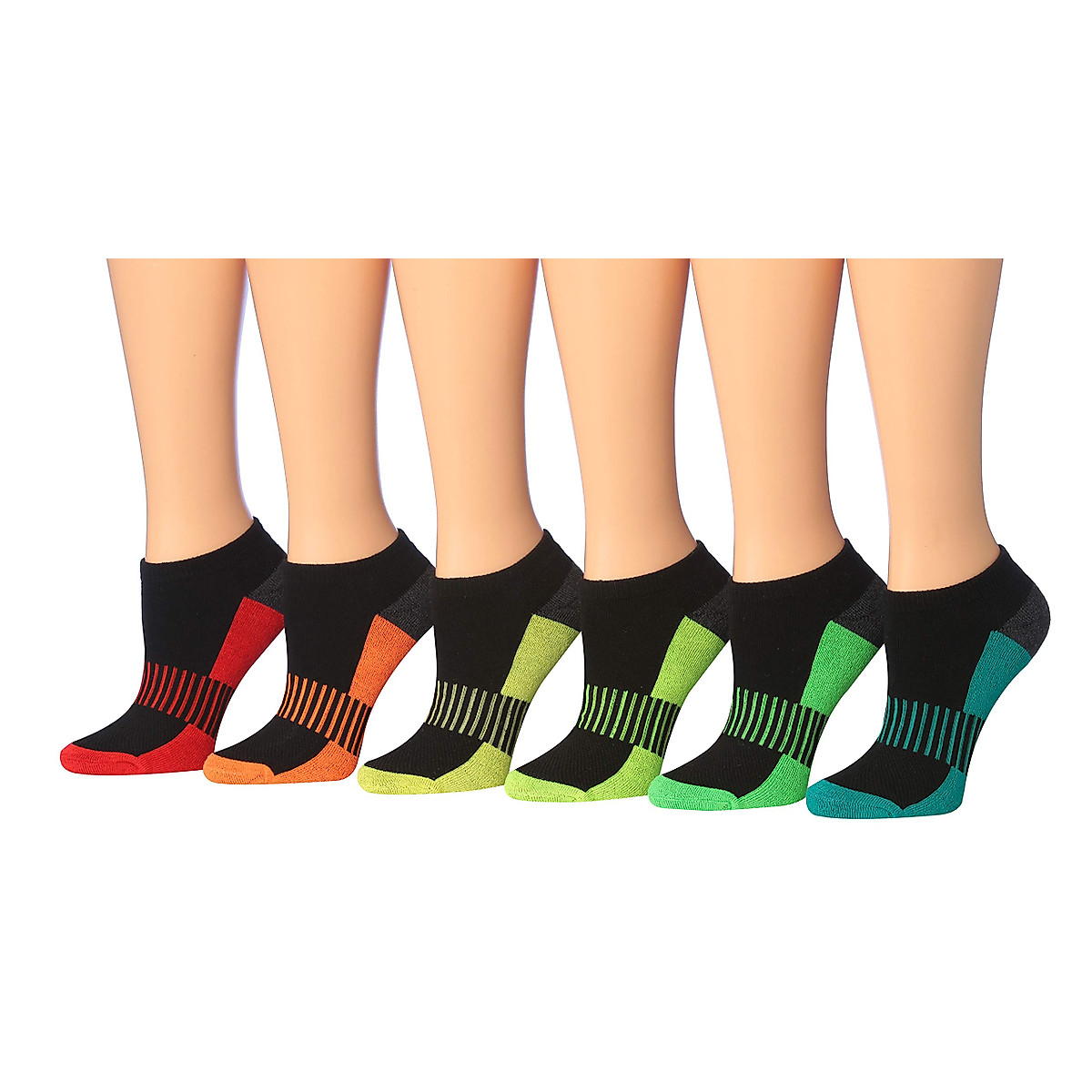 Tipi Toe Colorfut Women's 12-Pairs Low Cut Athletic Sport Peformance Socks WS17