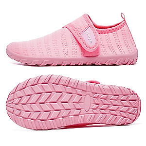 Racqua Kids Water Shoes Boys Girls Quick Dry Barefoot Lightweight Beach Sport Aqua Shoes Swim Pool Walking Surfing Boating Shoes Big Kid Pink 1