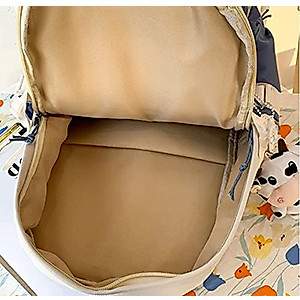 JELLYEA Kawaii School Backpack with Cute Milk Cow Accessories Kawaii Pins for Girls Teen (Black)