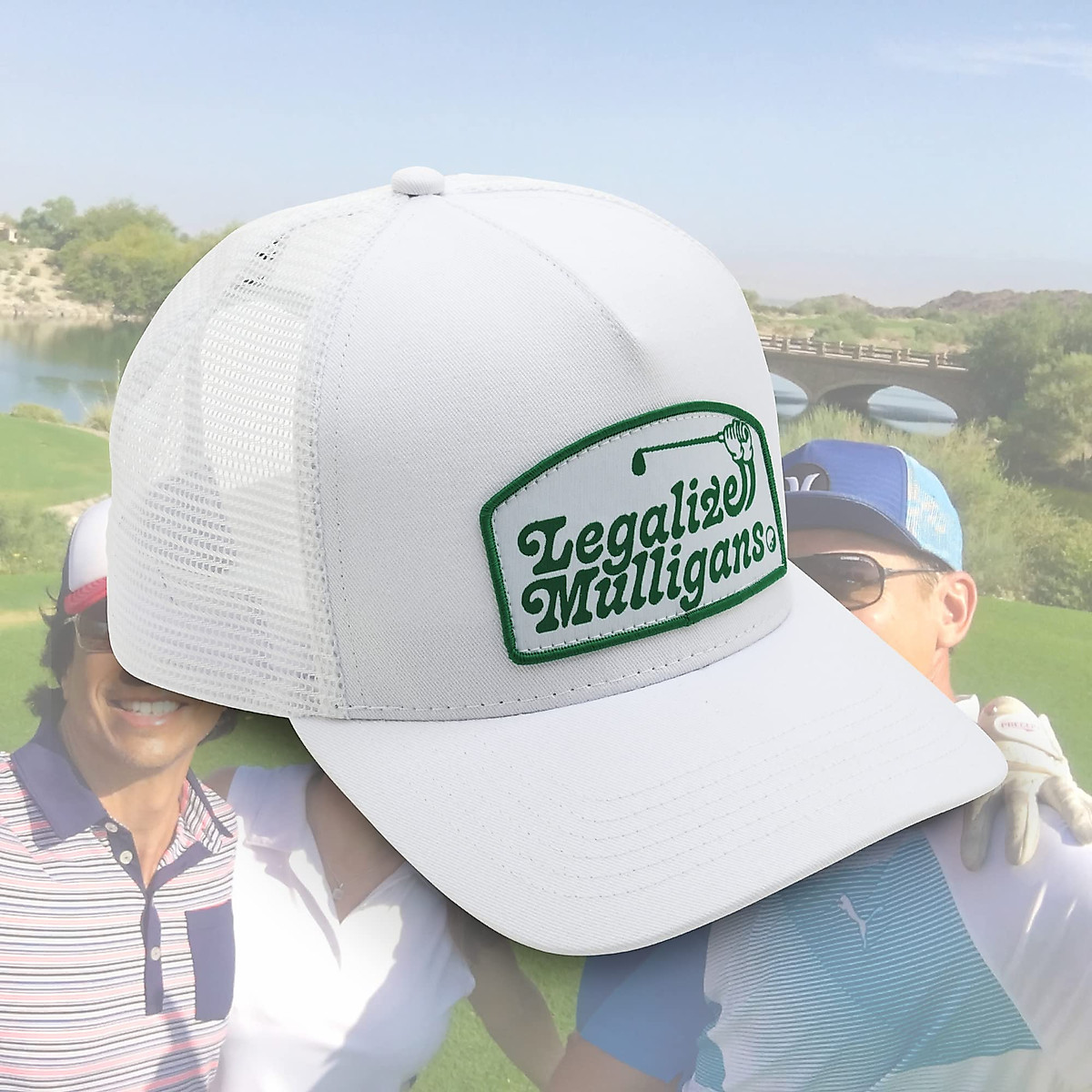 Funny Golf Legalize Mulligans Lucky Golfing Hat Embroidered Patch Mesh Back Trucker Snapback Hats Great Gifts for Golfer Cap (Patch Legalize Mulligans)