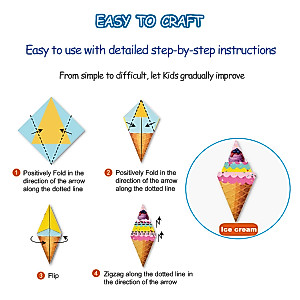 hapray Origami Kit 144 sheets Origami Paper for Kids 72 Patterns with Craft Guiding Book