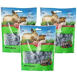 Kaytee 3 Pack Of Fiesta Mixed Berry Yogurt Chips for Rabbit and Guinea Pig, 3.5-Ounce Per Pack