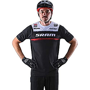 Troy Lee Designs Cycling MTB Bicycle Mountain Bike Jersey Shirt for Men, Skyline Air SRAM Roost SS (Black, X-Large)