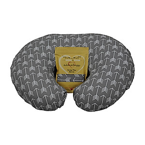 Adorology Nursing Pillow Slipcover, Gray Arrow Design, Maternity Breastfeeding Newborn Infant Feeding Cushion Cover Case, Baby Shower for New Moms