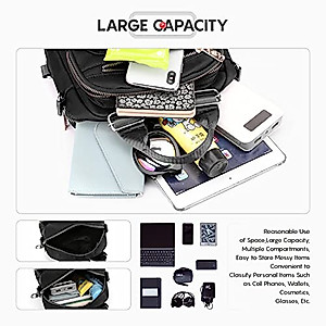 Fecialy Women's Backpack Multifunction Large Capacity Travel Shoulder Bags Waterproof Nylon Multiple Pockets Bag