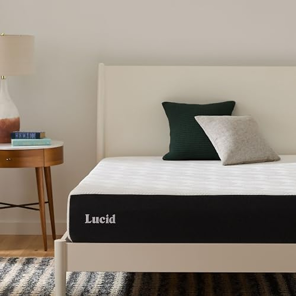 LUCID 10 Inch Memory Foam Mattress - Firm Feel - Infused with Bamboo Charcoal and Gel - Bed in a Box - Temperature Regulating - Pressure Relief - Breathable - King Size