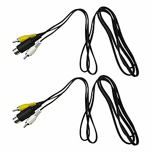 GRABOTE 2X Replacement 6FT RCA TV AV Audio Video Cord Cable for Sega Genesis 1 & Sega Master System