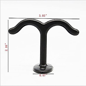 NNNJunhua Zinc Alloy Ceiling Double Hook Cabinet Wardrobe Coat Towel Hat Hook Hooks Under Cabinet Shelf 6 Pieces (Black)