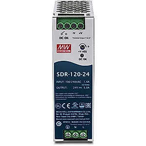 TRENDnet 120W, 24V, 5A AC to DC DIN-Rail Power Supply W/PFC Function, TI-S12024