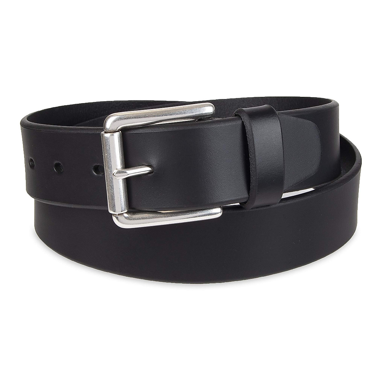 Dockers Men's Casual Leather Belt - 100% Soft Top Grain Genuine Leather Strap with Classic Prong Buckle, Black, 38