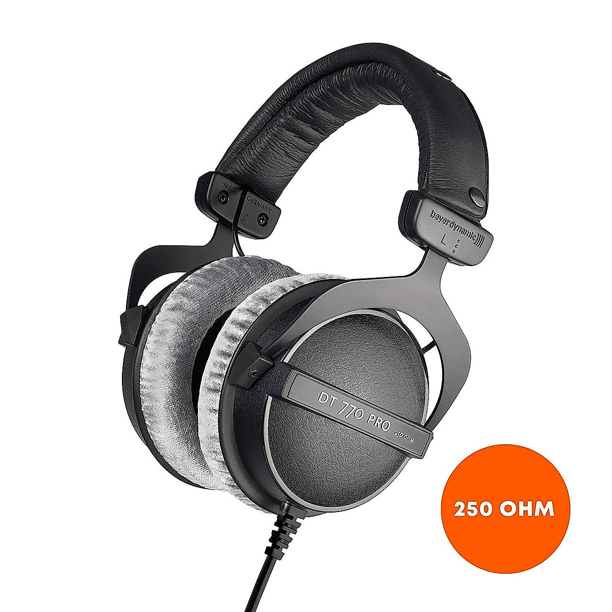 beyerdynamic DT 770 Pro 250 Ohm Closed-Back Studio Mixing Headphones Bundle with Soft Drawstring Case, Headphone Splitter, 5ft Extension Cable, and 6AVE Cleaning Cloth