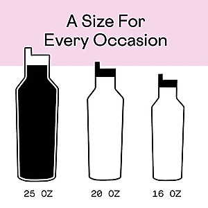 Corkcicle Canteen - Water Bottle and Thermos - Keeps Beverages Cold for Over 25, Hot for Over 12 Hours - Triple Insulated with Shatterproof Stainless Steel Construction - Matte Black - 25 oz.