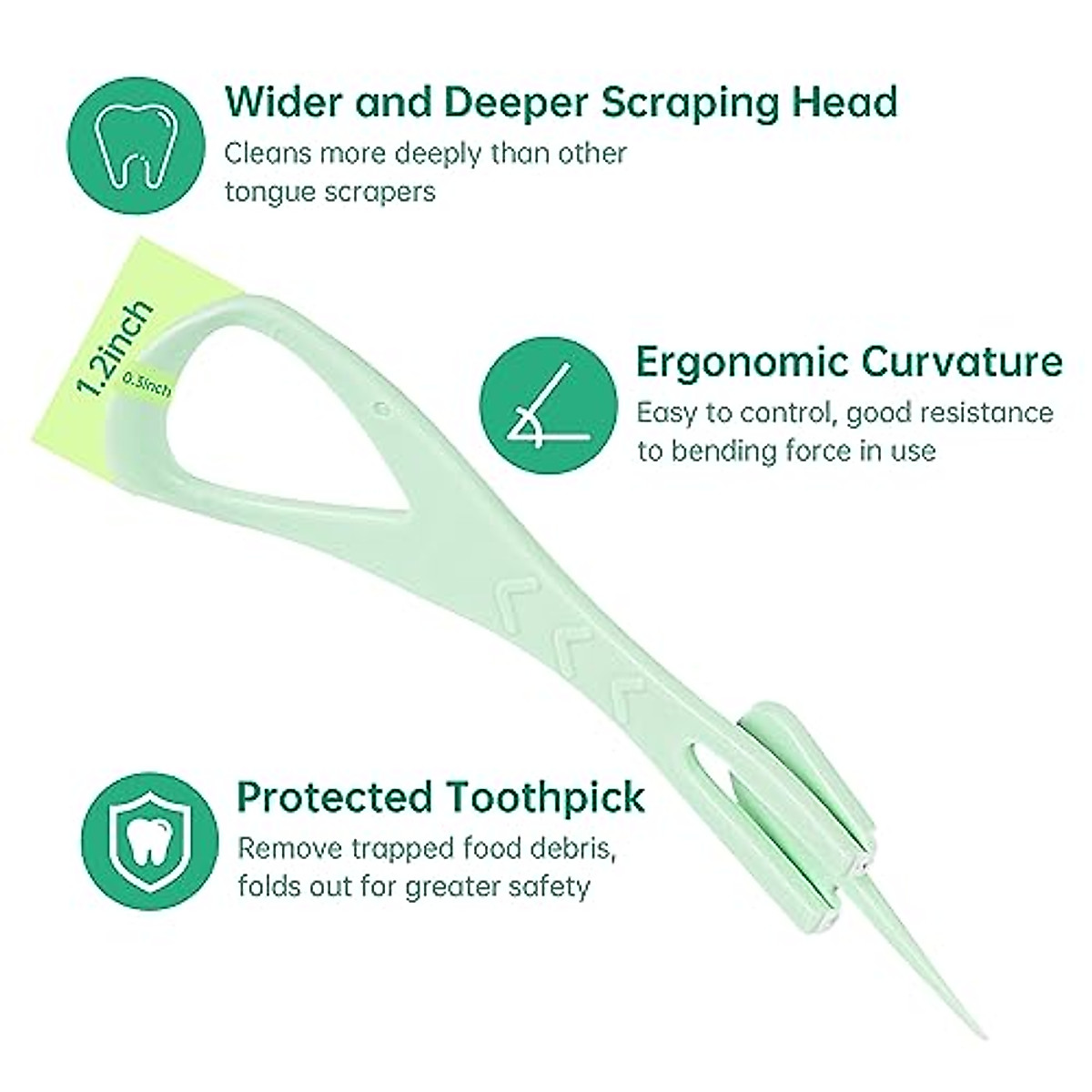 36 Counts Tongue Scrapers, BPA Free Tongue Cleaner Scrapers for Adults & Kids, Plastic Tongue Scrubber with Zipper Bag Great for Oral Hygiene,Easily Fresh Breath On The Go