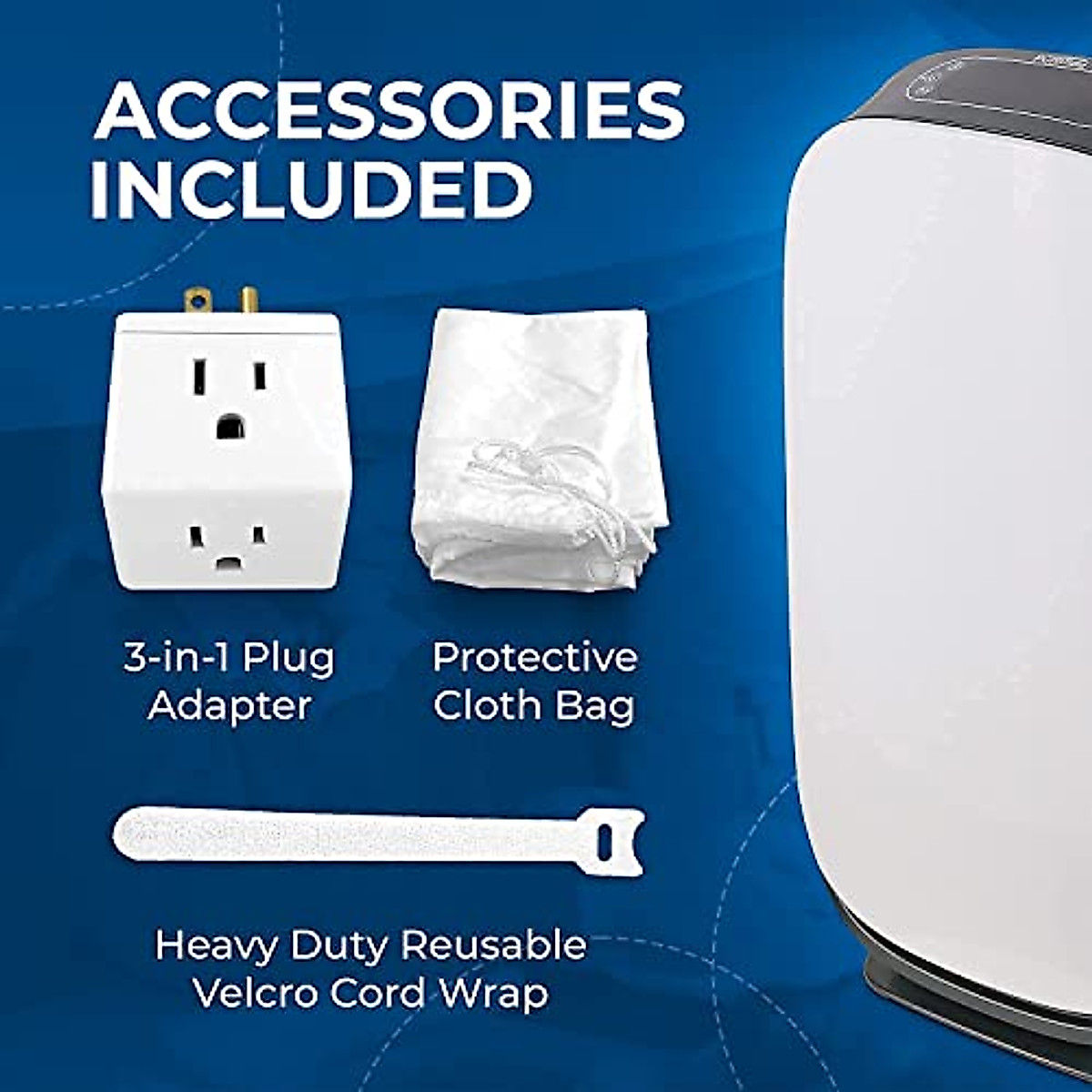 Purafide XP360 Veteran Owned Air Purifier covers 2200 Sq Ft. with 2-Year H13 HEPA, 6-stage filtration capturing Smoke, Odor, Pet Dander, Dust in Home, Bedroom, Living Room & Offices - White