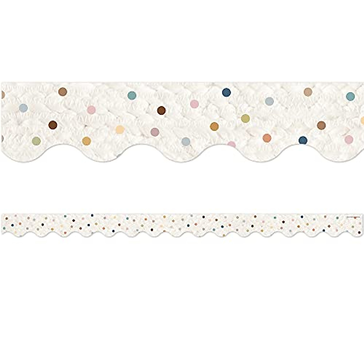 Teacher Created Resources Everyone is Welcome Dots Scalloped Border Trim (TCR7158)