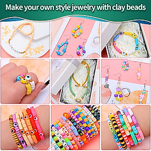 IOOLEEM Clay Beads, Polymer Clay Beads, 6000+ Multi-Colored Clay Beads Kit, Clay Beads for Bracelet Making, Clay Beads for Jewelry Making.