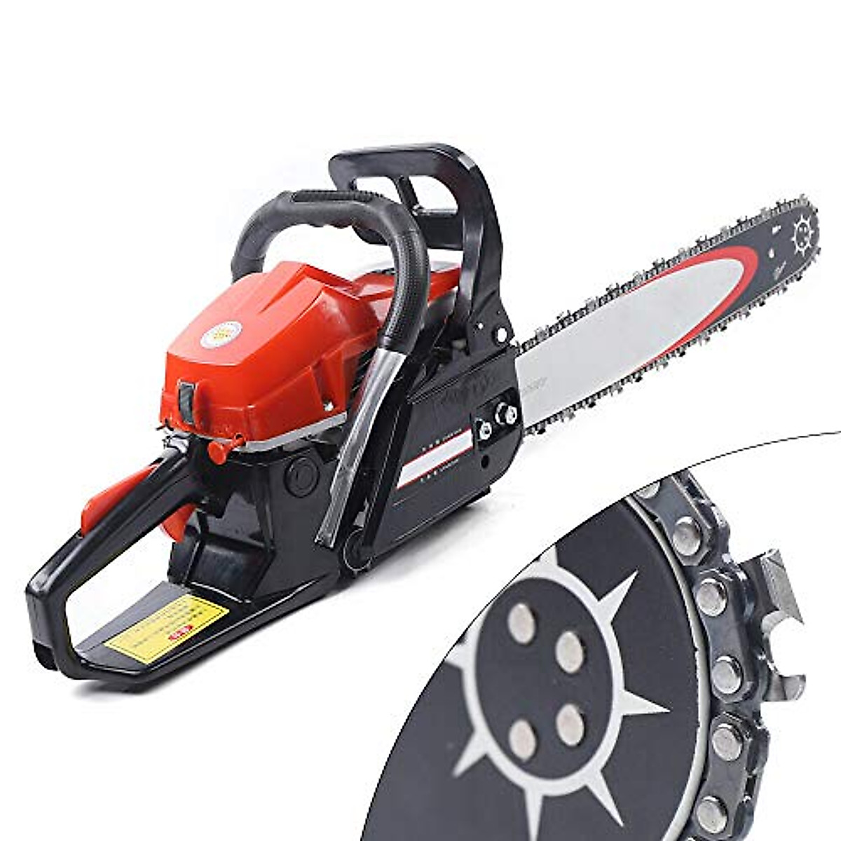 62CC 2-Cycle Gas Powered Chainsaw, 20-Inch Bar Chainsaw, Handheld Cordless Petrol Gasoline Chain Saw for Farm, Garden and Ranch Woodworking