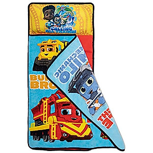 Mighty Express Trains Toddler Nap Mat Set – Includes Pillow and Fleece Blanket – Great for Boys Napping During Daycare or Preschool - Fits Toddlers