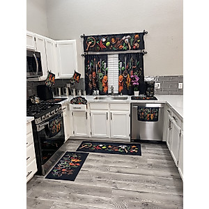 UpNUpCo Artistic Colorful Oven Mitts - Unique & Cute - Soft & Safety - Quilted & Padded - Heat Resistant - Beautiful Kitchen Gloves - Chef Gloves - Spicy Oven Mitt 2 Pieces - 7" x 10" x 1"