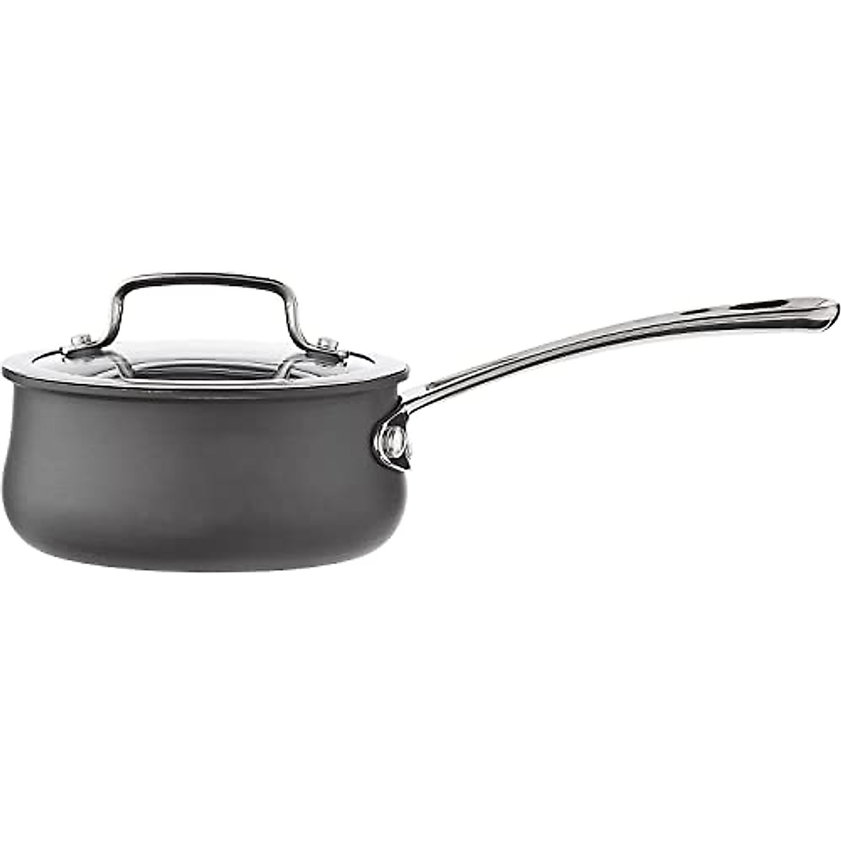 Cuisinart Contour Hard Anodized 1-Quart Saucepan with Cover,Black