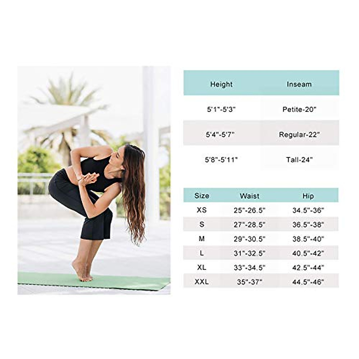 Yogipace Women's 20"/22"/24" Bootcut Cropped Flare Yoga Pants Capri Length Slim Fit Pants Lounge Crop Pant, YCW1402, 22", Black, Size XL