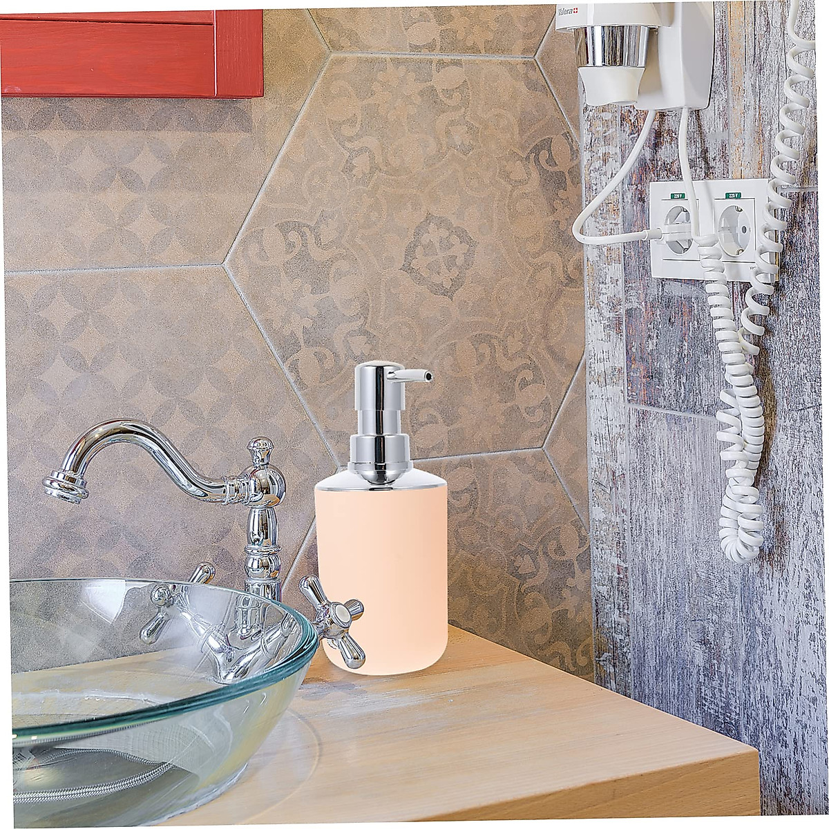 Zerodeko 1 Set Bathroom Set Bathroom Accessories Set Toothbrush Holder White Accessories Plastic Hand Soap Dispenser New Apartment Essentials Vanity Countertop Accessory Bathroom Soap Tray