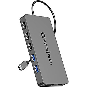 NOV8Tech USB C Hub, 11 in 1 USB Hub 3.0 Adapter Dongle for M1 MacBook Pro Air, Windows Laptop and Other Type C Devices, 4K HDMI, 100W USB C Dock PD, Micro SD & 2X SD, 2X USB 3.0, 3X USB 2.0