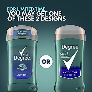 Degree Men Original Aluminum Free Deodorant for Men, 48-Hour Odor Protection, Arctic Edge 3 Ounce (Pack of 6)