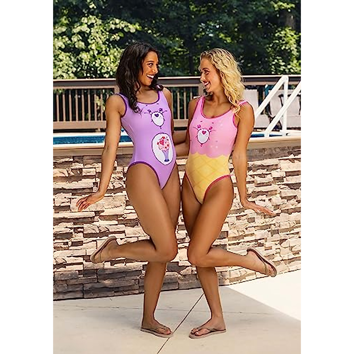 Share Bear Care Bear Women's Swimsuit - L Purple