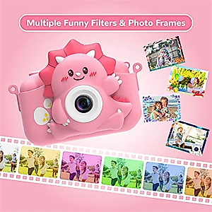 Kids Camera for Girls and Boys, HiMont Digital Camera for Kids with 32GB TF Card, 1080P Toddler Camera & Selfie Video Camera Suitable for Birthday & Christmas Toy Gift for Kids Age 3-10 (Pink)