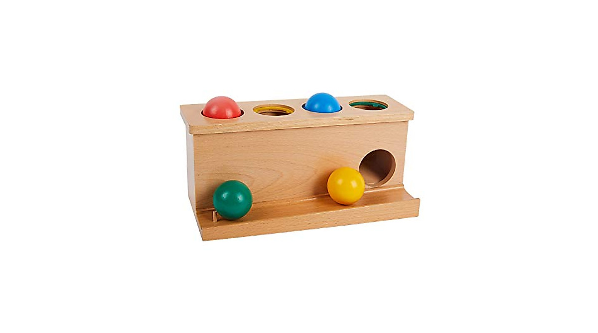 Adena Montessori Baby Push Object Permanence Ball Toy for Toddlers