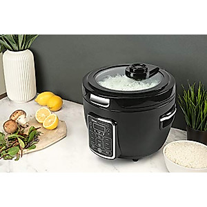 Aroma Professional ARC-1230B Grain, Oatmeal,Slow Cooker, Saute, Steam, Timer, 10 Cup Uncooked/20 Cup Cooked, Black