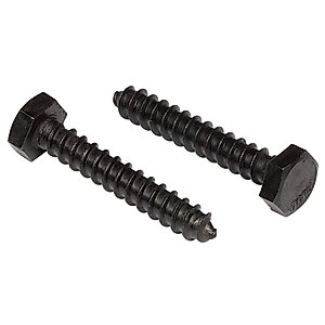 1/4" x 1-1/2" Stainless Steel Hex Lag Bolts (25 pcs) Black Oxidized in USA by Makers Bolt