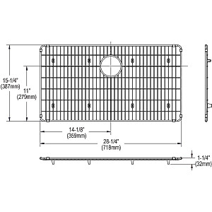 Elkay EBG2815 Stainless Steel Bottom Grid