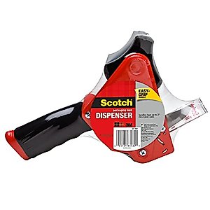 Scotch Packaging Tape Dispenser, Holds Tape up to 2" Wide, No Tape Included (ST-181),Red